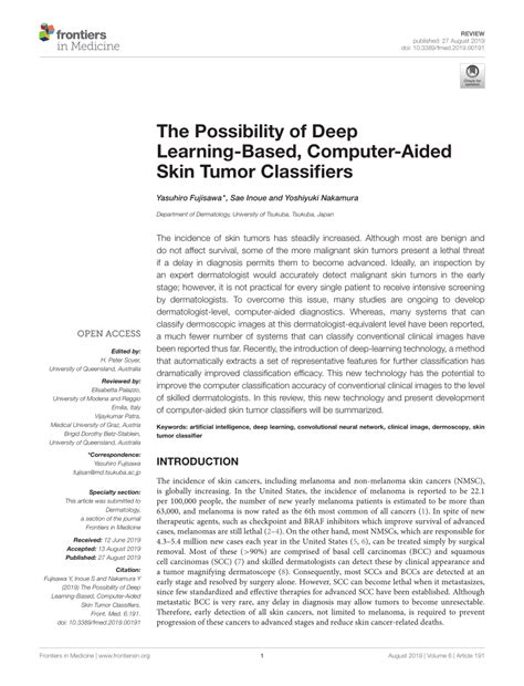 Pdf The Possibility Of Deep Learning Based Computer Aided Skin Tumor