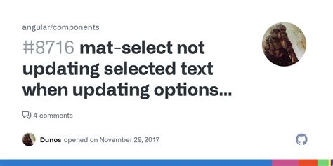 Mat Select Not Updating Selected Text When Updating Options Dynamically