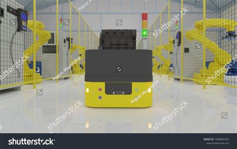 Agvautomated Guided Vehicle는 스마트 공장에서 부품을 스톡 일러스트 1998842354 Shutterstock