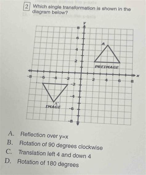 2 Which Single Transformation Is Shown In The Diagram Below A