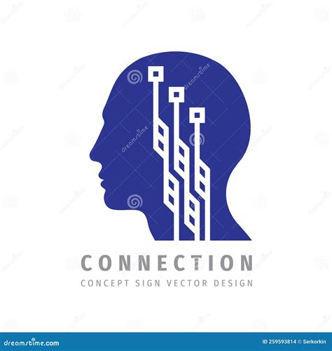 Head Brain Concept Logo Design Computer Electronic Technology Sign