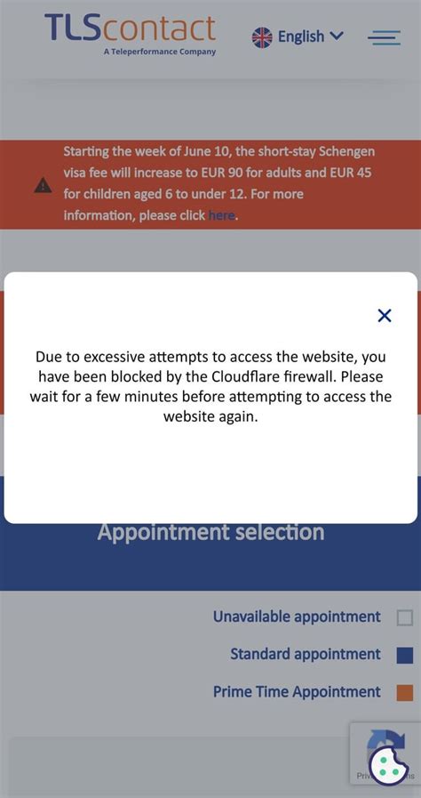 Tls Contact Blocked Me By Cloudflare Firewall R Schengenvisa