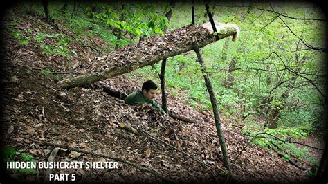 Secret Bushcraft Shelter Hidden Underground Part 5 Building A Bed