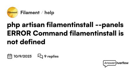 Php Artisan Filamentinstall Panels Error Command Filamentinstall