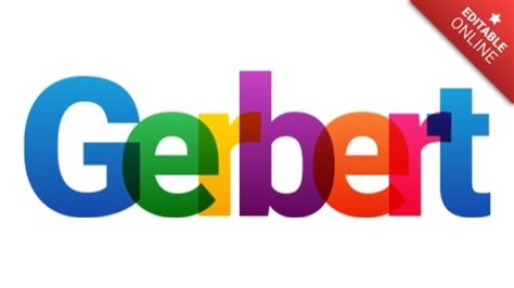 Gerbert Colored Overlap Text Effect Generator