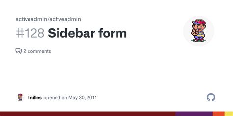 sidebar form · issue 128 · activeadmin activeadmin · github