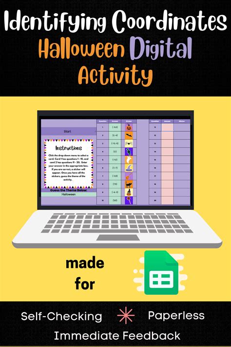 Identifying Points In The Coordinate Plane Halloween Digital Math
