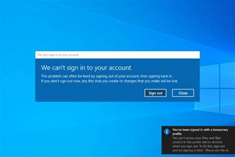 fix signed in with a temporary profile error in windows 10 11