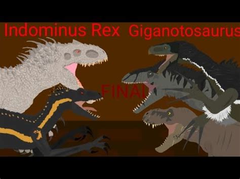 Indominus Rex Vs Giganotosaurus Part 3 Final Animation Youtube