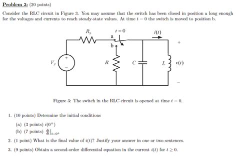 Solved Problem Points Consider The RLC Circuit In Chegg