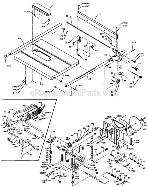 Delta 1160 Type 1 Table Saw Oem Parts