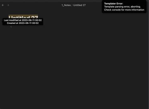 templater template working on one mac but gives me an error one second