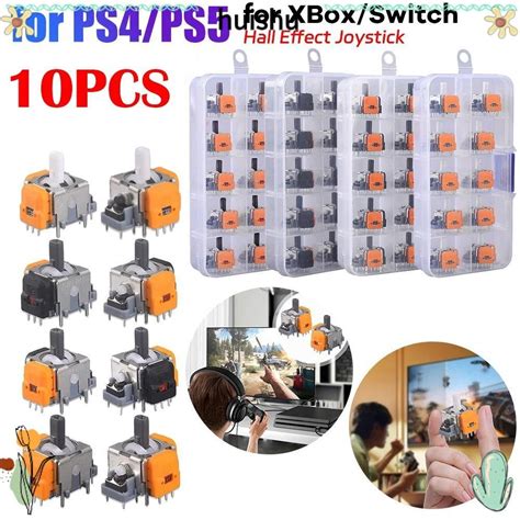HS 10PCS Controller Thumb Stick Game Proofable Hall Effect Joystick For Playstation 5 High