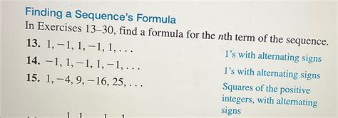 Solved Finding A Sequences Formulain Exercises 13 30 ﻿find