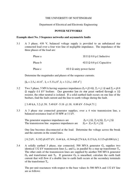 lecture 8 example sequence networks and asymmetric faults pdf