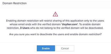 Configure Domain Restriction ManageEngine AppCreator Help