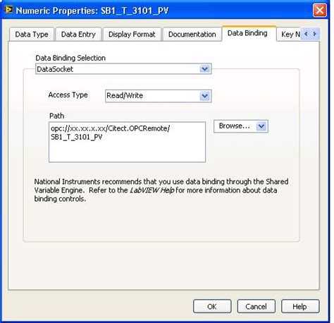 solved communication from labview the opc client to citect opc server