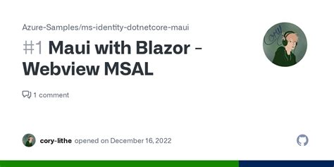 Maui With Blazor Webview Msal · Issue 1 · Azure Samplesms Identity