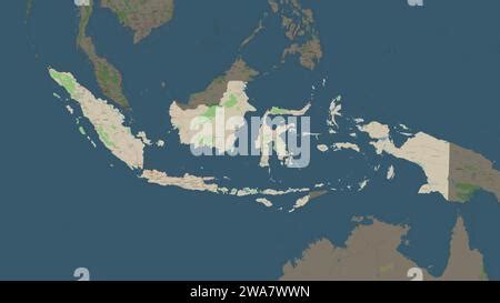Indonesia Highlighted On A Topographic OSM Humanitarian Style Map Map With The Country S