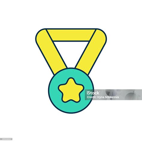 흰색 배경에 격리 된 윤곽 선명 메달 아이콘 우승자 기호 벡터 1에 대한 스톡 벡터 아트 및 기타 이미지 1 1위 3 Istock
