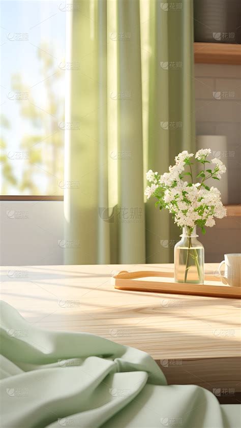 通用电商简约风清新家居室内房间场景素材 花瓣网