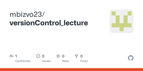 Github Mbizvo23versioncontrollecture