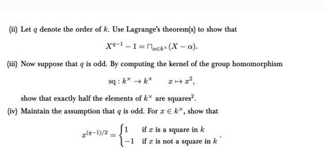Solved Let K Be A Finite Field