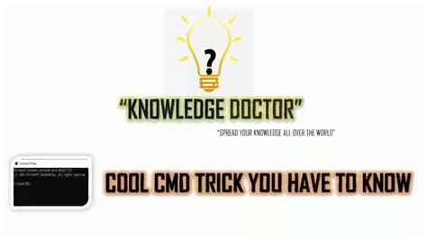 Cool Cmd Trick You Have To Know Knowledge Doctor Mishu Dhar Youtube