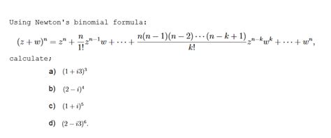 Solved Using Newtons Binomial Formula Nn − 1n − 2