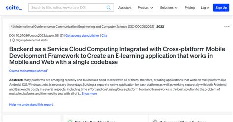 Backend As A Service Cloud Computing Integrated With Cross Platform