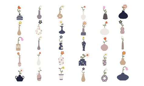 Flower Vase Vector Collection Graphic By Graphicnika · Creative Fabrica