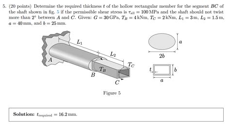 Solved Points Determine The Required Thickness T Of Chegg
