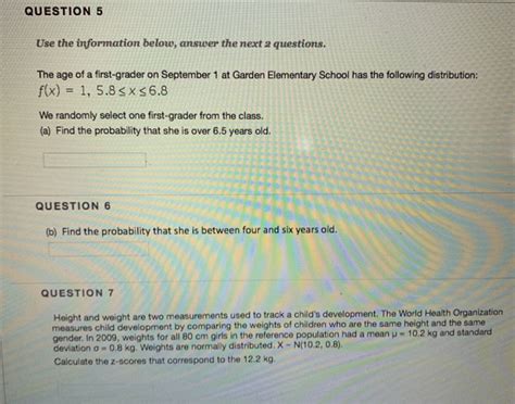 Solved Question 5 Use The Information Below Answer The Next