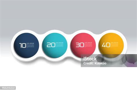 4 단계 요소 버블 차트 구성표 다이어그램 템플릿 인포 그래픽 템플릿입니다 0명에 대한 스톡 벡터 아트 및 기타 이미지 0명