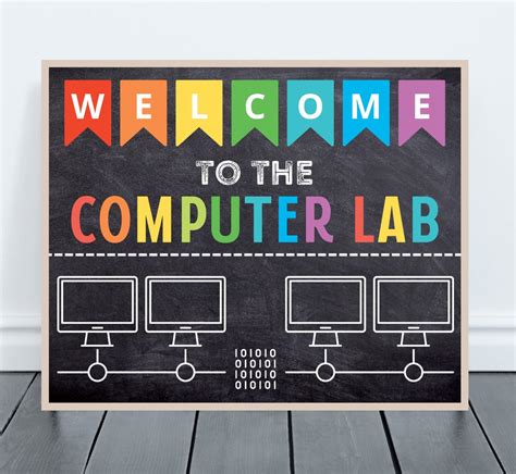 Computer Lab School Sign Classroom Decor Teacher Door Sign Etsy