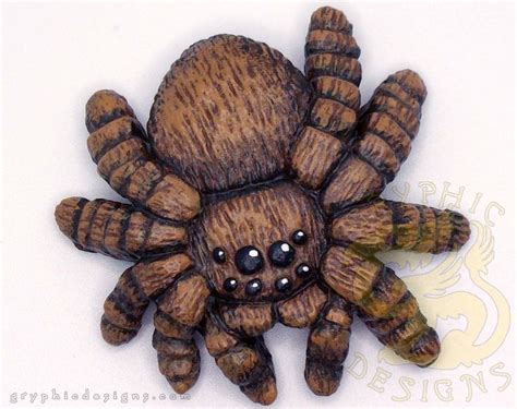 Brown Tarantula Spider Magnet Etsy Canada Polymer Clay Crafts Spider Clay Crafts