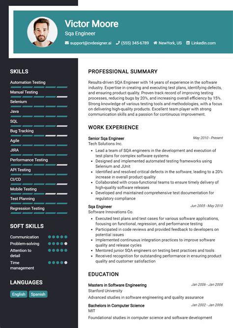 Sqa Engineer Resume Example For 2024 Top Templates Cvdesignerai