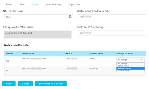 Creating And Configuring A NAS Cluster Cloud Data
