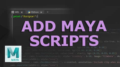 How To Add Scripts To Maya Youtube