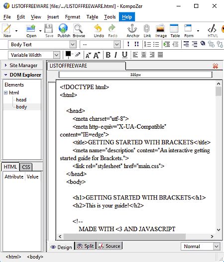 Best Free Open Source Web Design Software For Windows