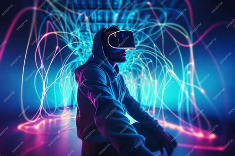 Premium Photo A Man Wearing A Hoodie And Wearing A Virtual Reality Headset