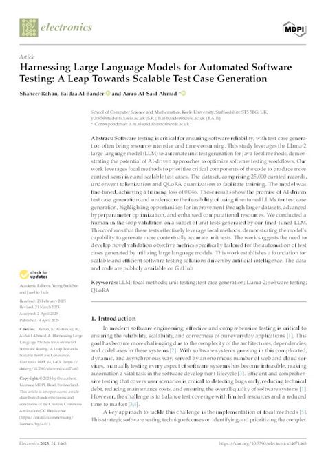 Harnessing Large Language Models For Automated Software Testing A Leap