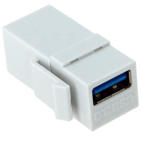 Usb A 3 0 Coupler Snap In Pass Through Keystone Jack White Kitchen Power Pop Ups