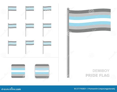 Demiboy Pride Flag In A Shape Of World Map Flag Of Gay Transgender