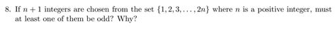 Solved If N Integers Are Chosen From The Set Chegg