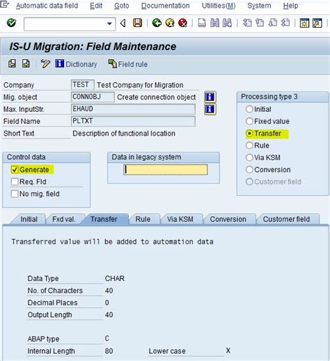 Sap Abap Isu Emigall Configure The Fields Of Migration Object