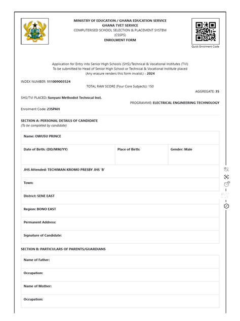 Cssps Govgh Placement Enrolmentform2 Pdf Cssps Govgh Placement Enrolmentform2 Pdf