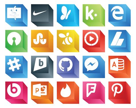 20 Social Media Icon Pack Including Microsoft Access Github Windows Media Player Brightkite