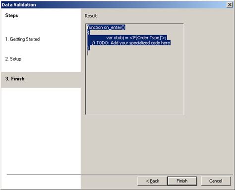 The Script Validation Case Has Now Been Set For This Row