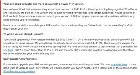 Yoast Seos Php Upgrade Nag Is Producing A Significant Increase In
